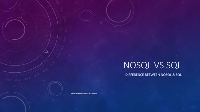 NOSQL vs SQL | PPTX