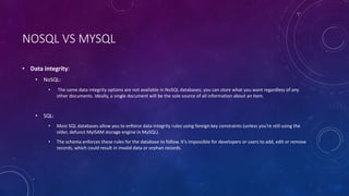 NOSQL vs SQL | PPTX