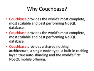 NoSQL and Couchbase | PPT