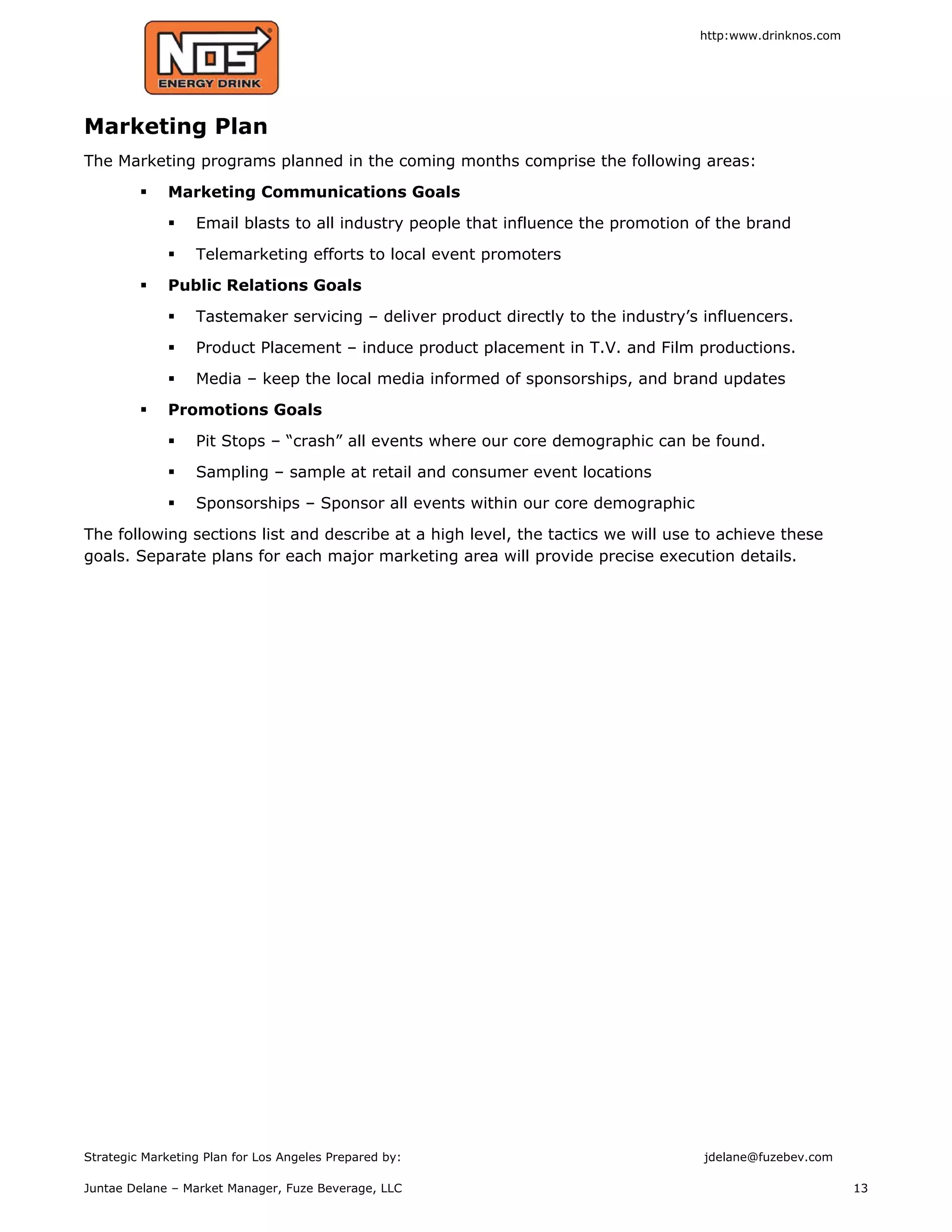 Sample Strategic Marketing Plan | PDF