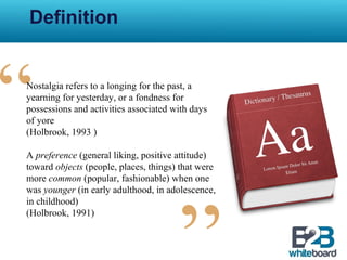 Nostalgia Definition