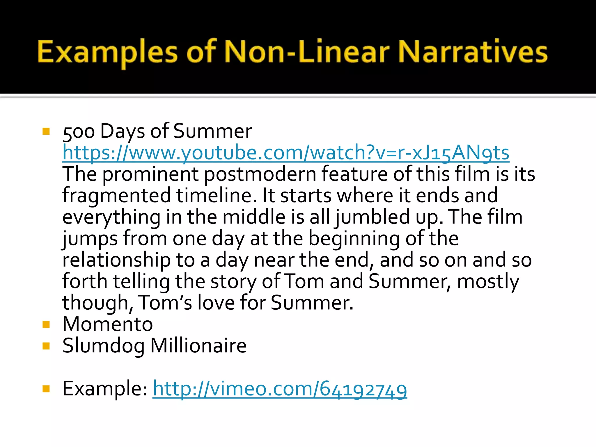 Nostalgia & non linear narrative | PPT