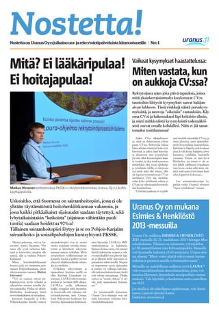 Uranus Oy:n rekrytointijulkaisu - Nostetta nro 1 | PDF