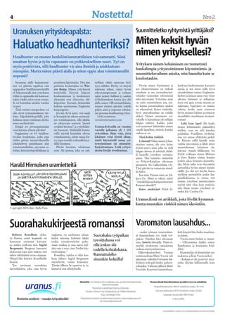 Uranus Oy:n rekrytointijulkaisu - Nostetta nro 2 | PDF