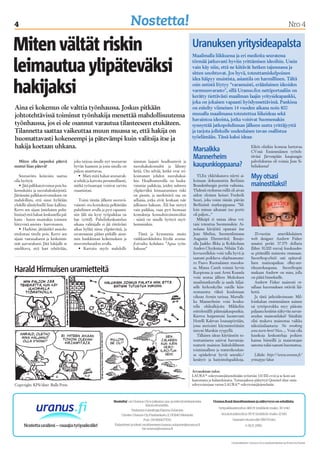 Uranus Oy:n rekrytointijulkaisu - Nostetta nro 4 | PDF