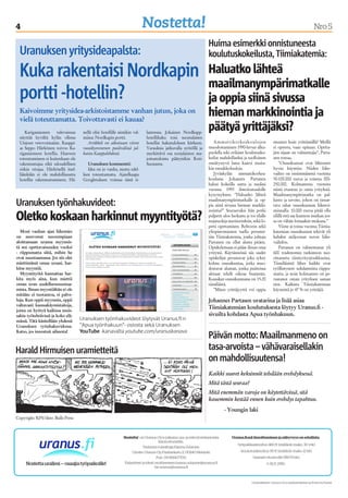 Uranus Oy:n rekrytointijulkaisu - Nostetta nro 5 | PDF