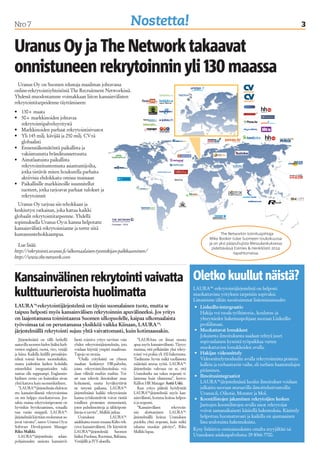 Uranus Oy:n rekrytointijulkaisu - Nostetta nro 7 | PDF