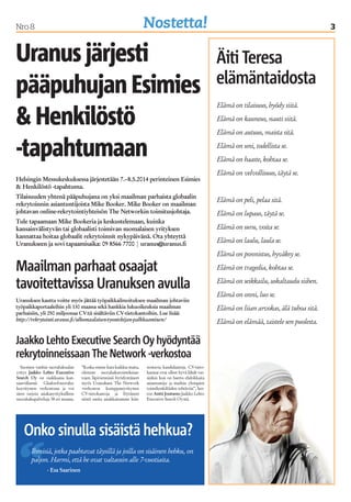 Uranus Oy:n rekrytointijulkaisu - Nostetta nro 8 | PDF