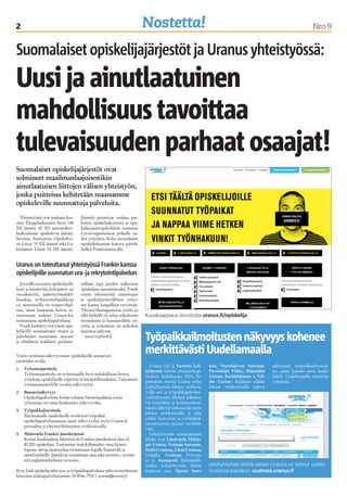 Uranus Oy:n rekrytointijulkaisu - Nostetta nro 9 | PDF