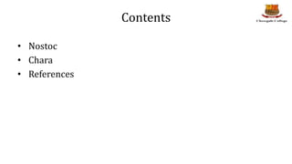 Nostoc and chara | PPTX