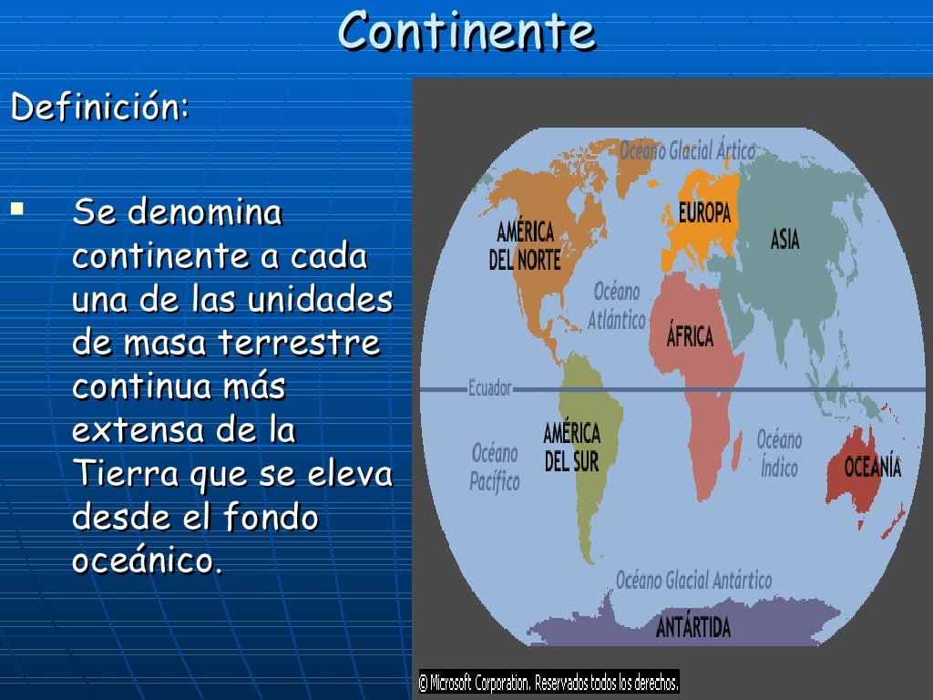 Nos ubicamos en el continente