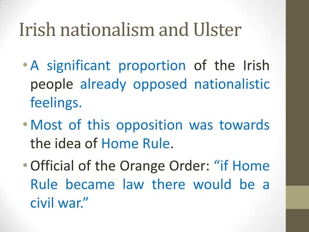 No surrender ulster and home rule | PPT