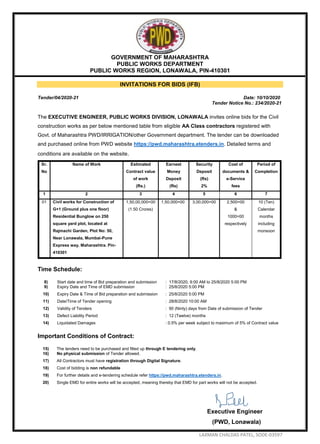 NOTICE INVITING TENDER | PDF