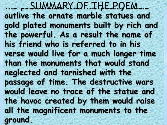 Not marbe nor the guilded monuments | PPTX