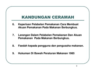 Pelabelan Makanan dan Pemakanan apa yang anda perlu tahu | PDF