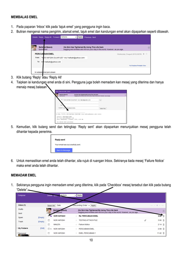 Nota aplikasi emel | PDF