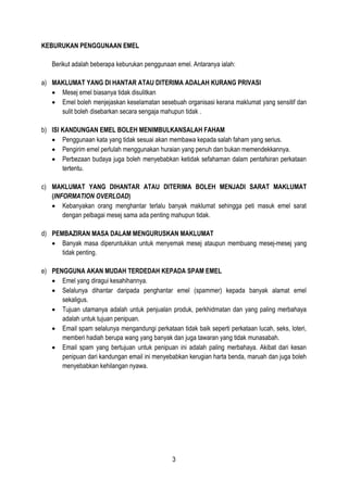 Nota aplikasi emel | PDF