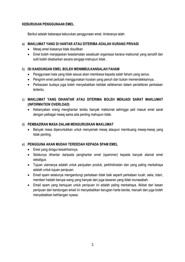 Nota aplikasi emel | PDF