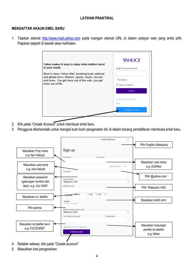 Nota aplikasi emel | PDF