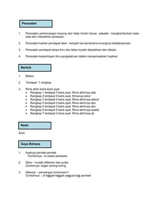 Sajak Pasar Perasaan | PDF