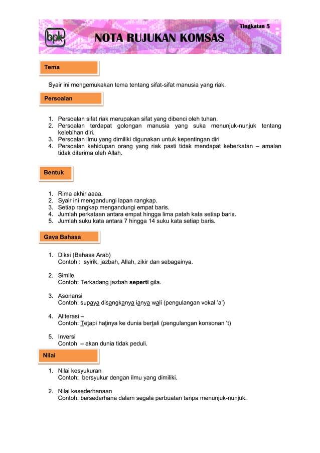 Syair Makna Riak | PDF