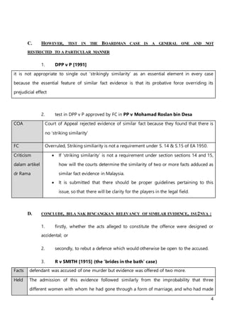 Relevancy of evidence under section 14, 15, 16 of Evidence Act 1950 ...