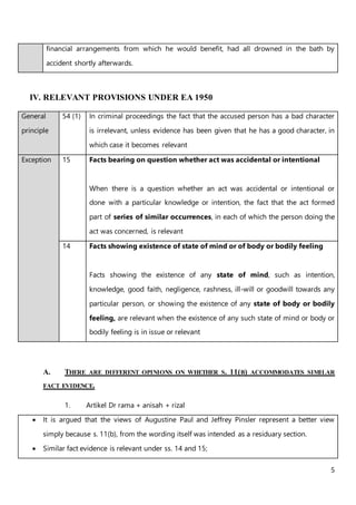 Relevancy of evidence under section 14, 15, 16 of Evidence Act 1950 ...