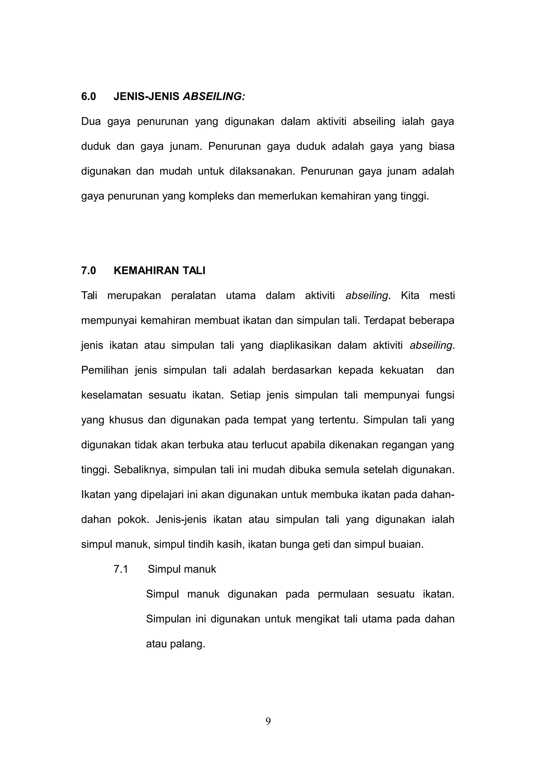 Nota abseiling | PDF