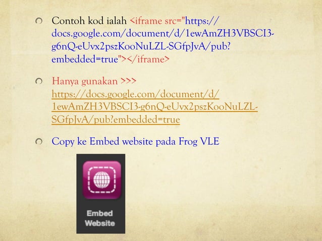 Nota asas google docs dan Frog VLE | PDF