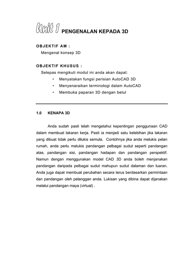 Nota AutoCAD 3D | PDF