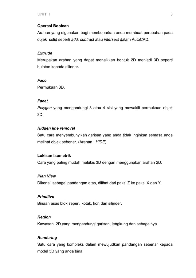 Nota AutoCAD 3D | PDF