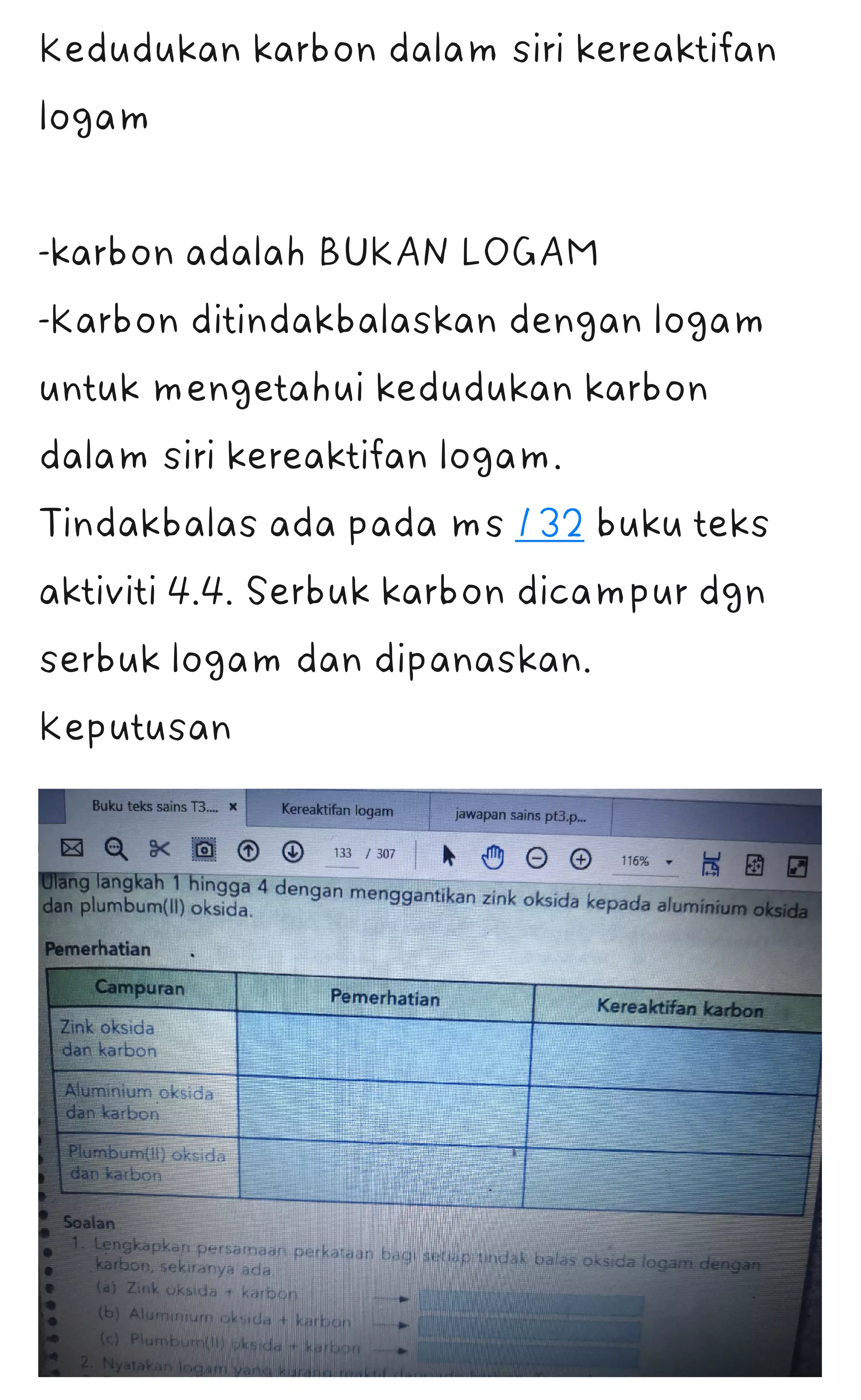 Nota Bab 4 Siri Kereaktifan Logam Sains Tingkatan 3 Kssm Pdf