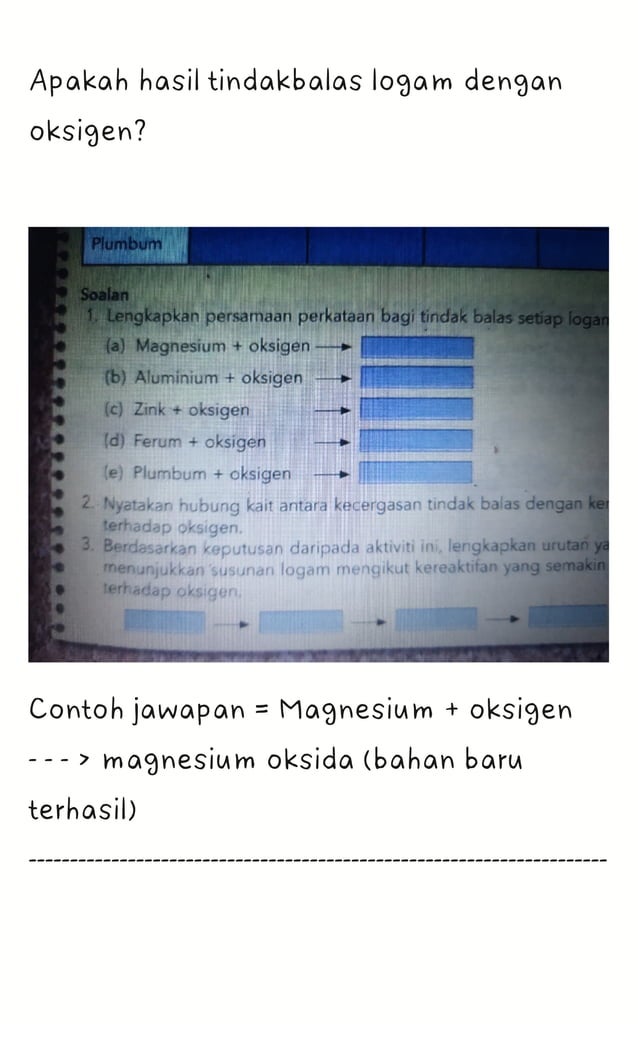 NOTA BAB 4 (SIRI KEREAKTIFAN LOGAM) SAINS TINGKATAN 3 KSSM | PDF