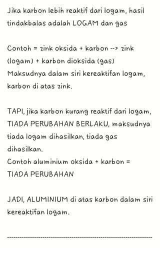 NOTA BAB 4 (SIRI KEREAKTIFAN LOGAM) SAINS TINGKATAN 3 KSSM | PDF