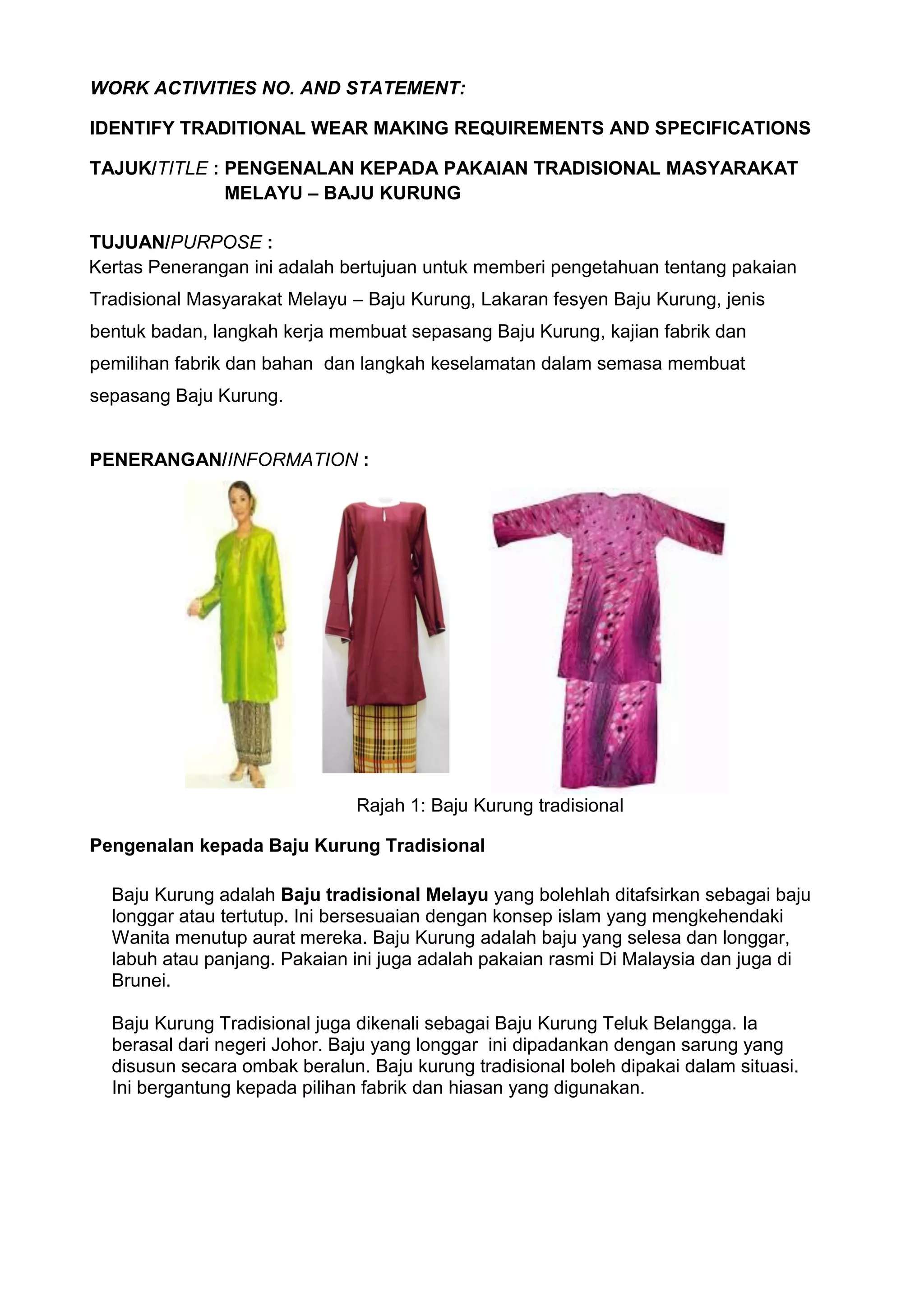 Nota baju kurung online 2020 | PDF