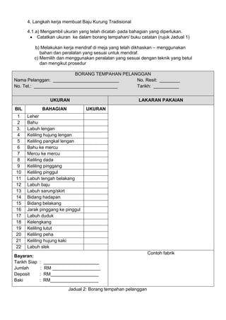 Nota baju kurung online 2020 | PDF