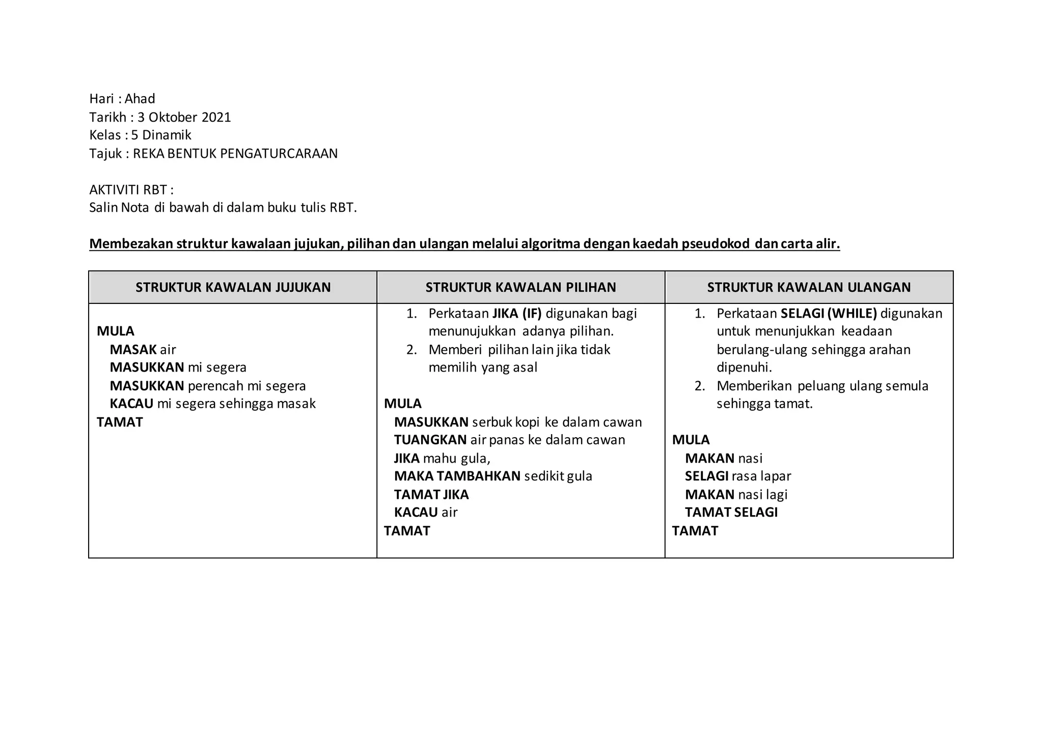 Nota beza struktur | DOCX
