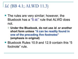 Notable alwd bluebook differences third ed | PPT | Auto Type | Automotive