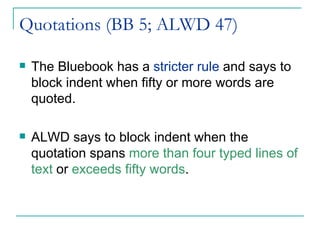 Notable alwd bluebook differences third ed | PPT | Auto Type | Automotive