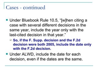 Notable alwd bluebook differences third ed | PPT | Auto Type | Automotive
