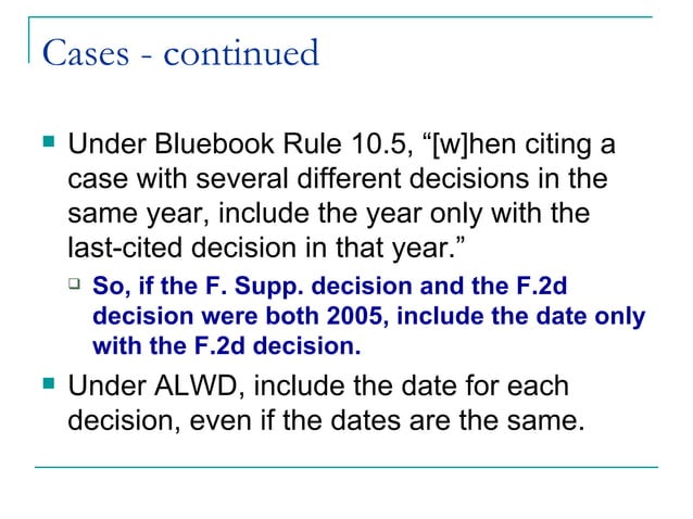 Notable alwd bluebook differences third ed | PPT | Auto Type | Automotive