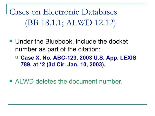 Notable alwd bluebook differences third ed | PPT | Auto Type | Automotive