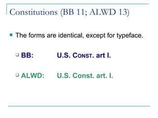 Notable alwd bluebook differences third ed | PPT | Auto Type | Automotive
