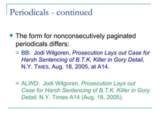 Notable alwd bluebook differences third ed | PPT | Auto Type | Automotive