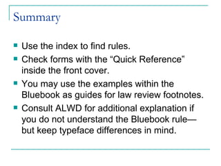 Notable alwd bluebook differences third ed | PPT | Auto Type | Automotive