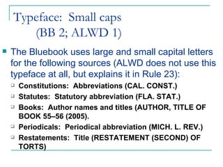 Notable alwd bluebook differences third ed | PPT | Auto Type | Automotive