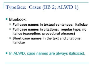 Notable alwd bluebook differences third ed | PPT | Auto Type | Automotive