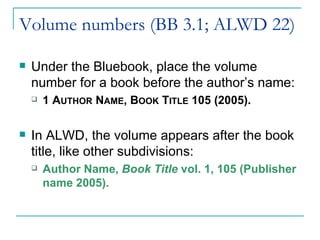 Notable alwd bluebook differences third ed | PPT | Auto Type | Automotive
