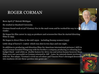 Notable horror film directors | PPTX | Video Production | Content ...