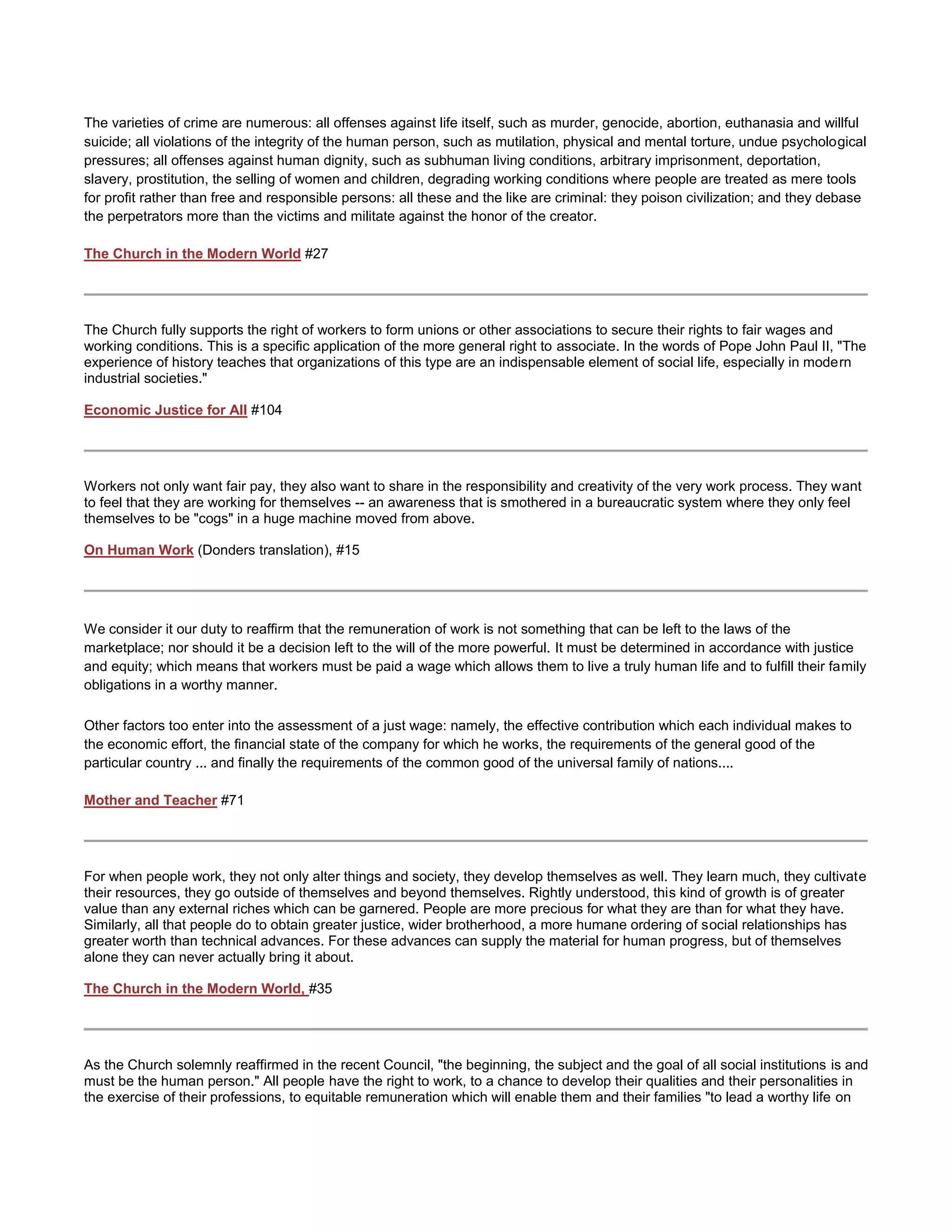 Notable quotations work and workers rights | PDF